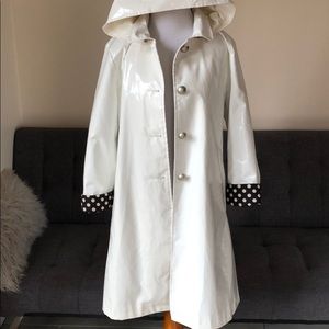 Jane Post | Jackets & Coats | Jane Post White Polka Dot Raincoat 25 ...